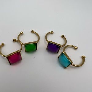 Eklectyc | Jewelry | Delicate Popofcolor Gold Rings Boho Chic Blue ...
